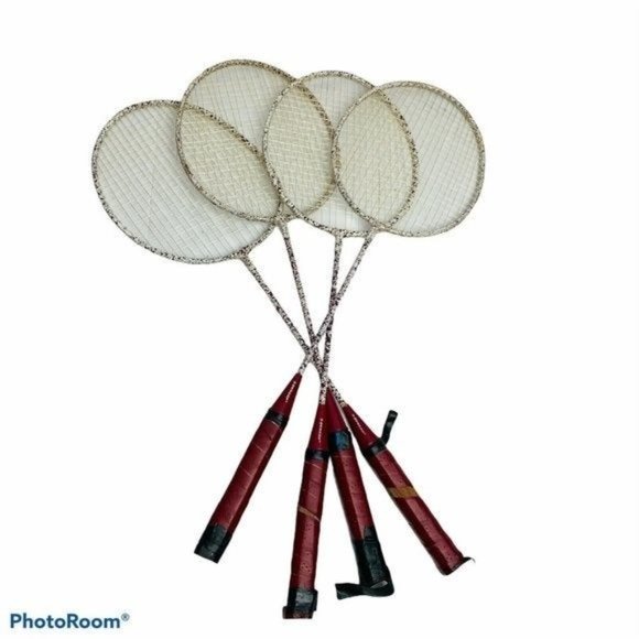 Dunlop | Games | Lot Of 4 Dunlop Badminton Rackets Wooden Handles Red ...